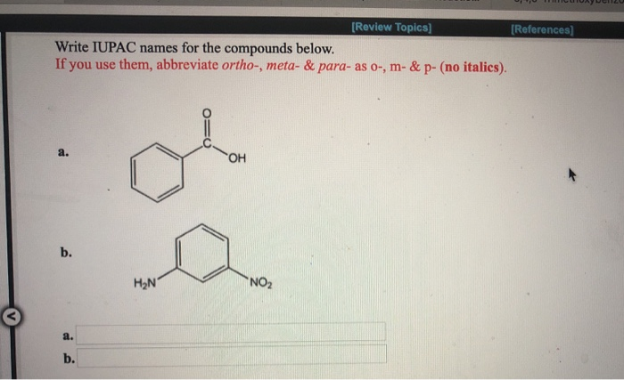 Solved [Review Topics] [References) Write IUPAC names for | Chegg.com