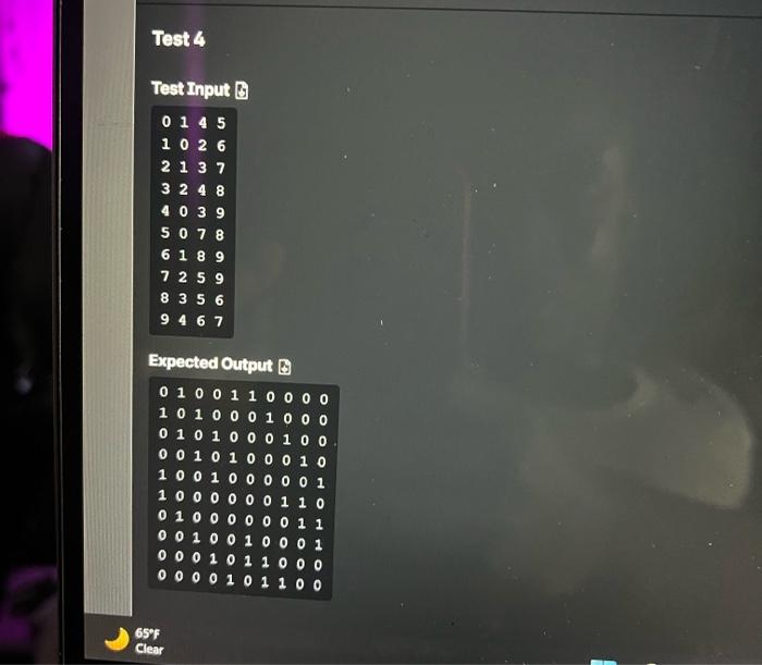Solved Adjacency Matrix Programming challenge description: | Chegg.com