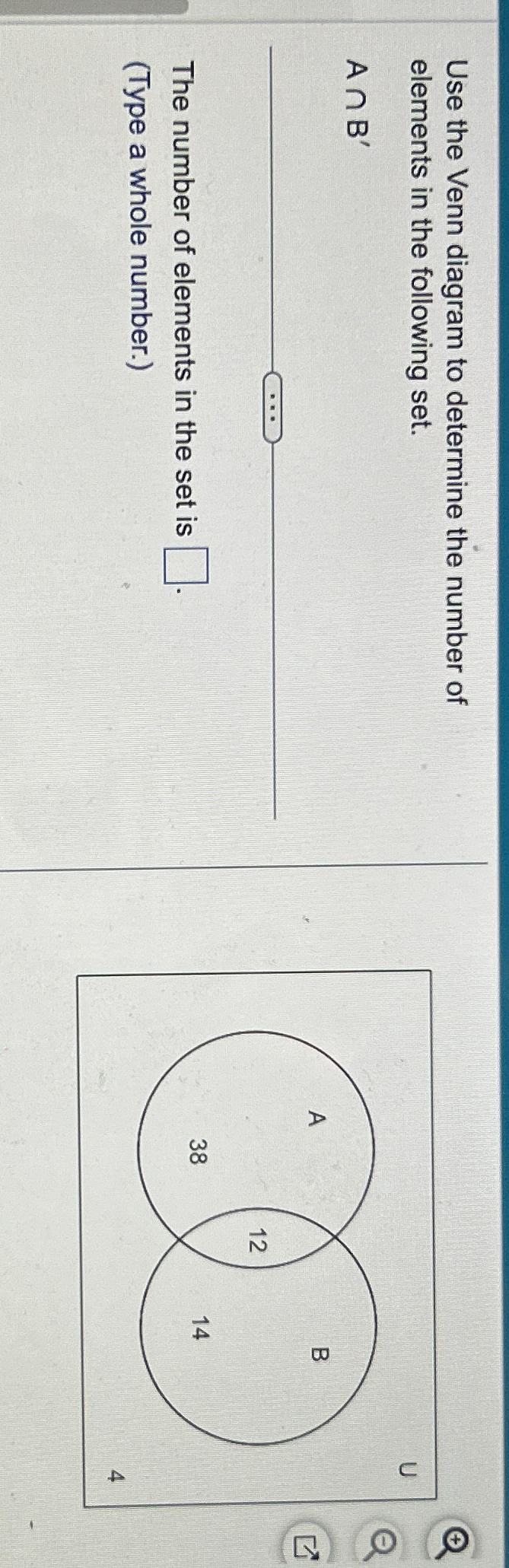 Solved Use the Venn diagram to determine the number of | Chegg.com