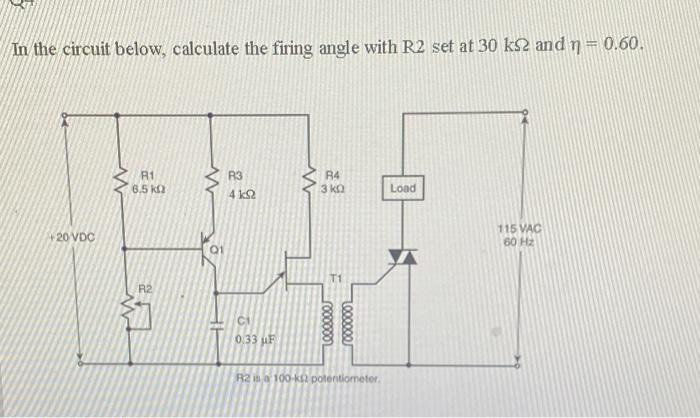 Solved In the circuit below, calculate the firing angle with | Chegg.com