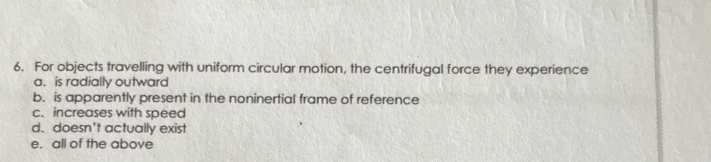 Solved For objects travelling with uniform circular motion, | Chegg.com