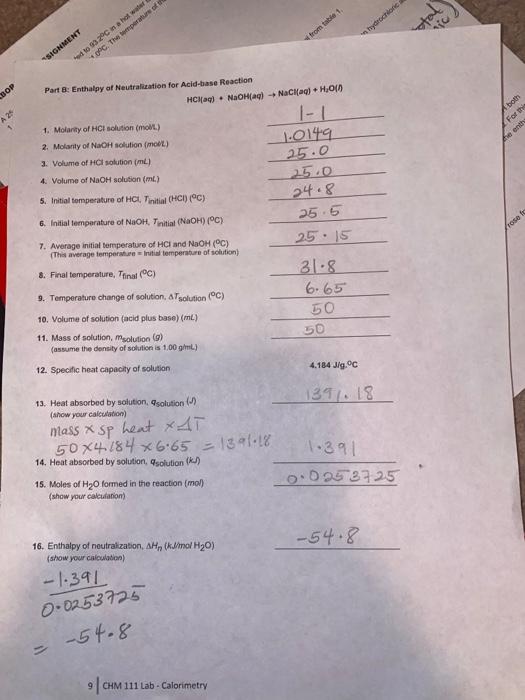 Solved POSTLABORATORY ASSIGNMENT 1. Based on the specific | Chegg.com