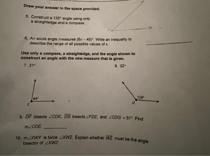 Solved Draw your answer in the space provided. 5. Construct | Chegg.com