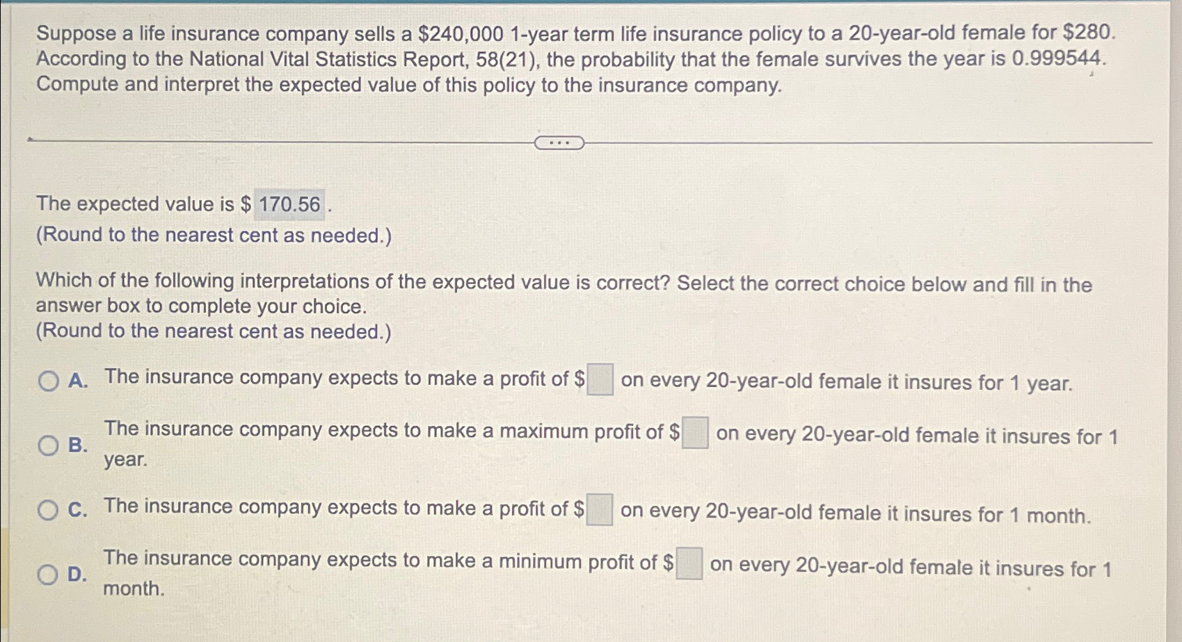 Solved Suppose a life insurance company sells a | Chegg.com