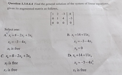 Solved Question 1.3.0.4.4 ﻿Find the general solution of the | Chegg.com