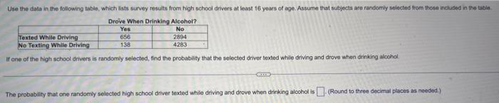 Solved Use the data in the following tabie, which lists | Chegg.com
