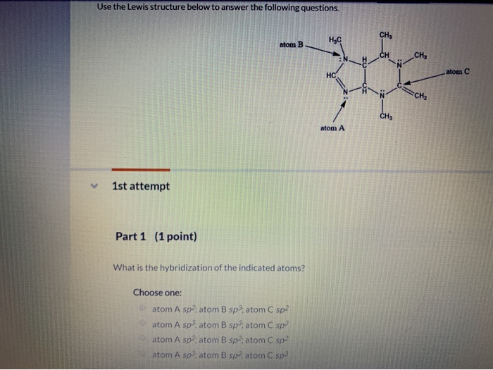 Solved use the Lewis structure below to answer the following | Chegg.com