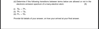 Solved (d) ﻿Determine if the following transitions between | Chegg.com