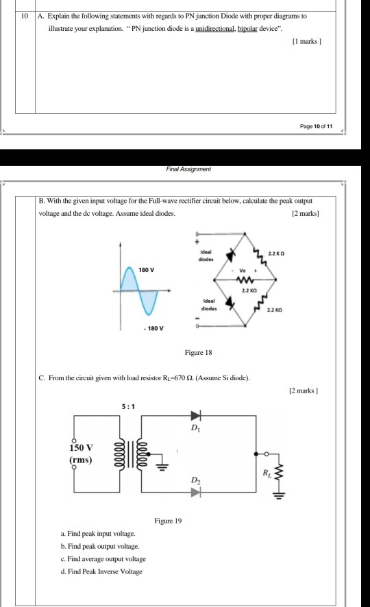 Solved 1 A. In below given diodes circuit with V1=9V.R-122, | Chegg.com