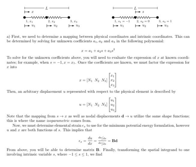 2. Consider the three-node rod elements shown below, | Chegg.com
