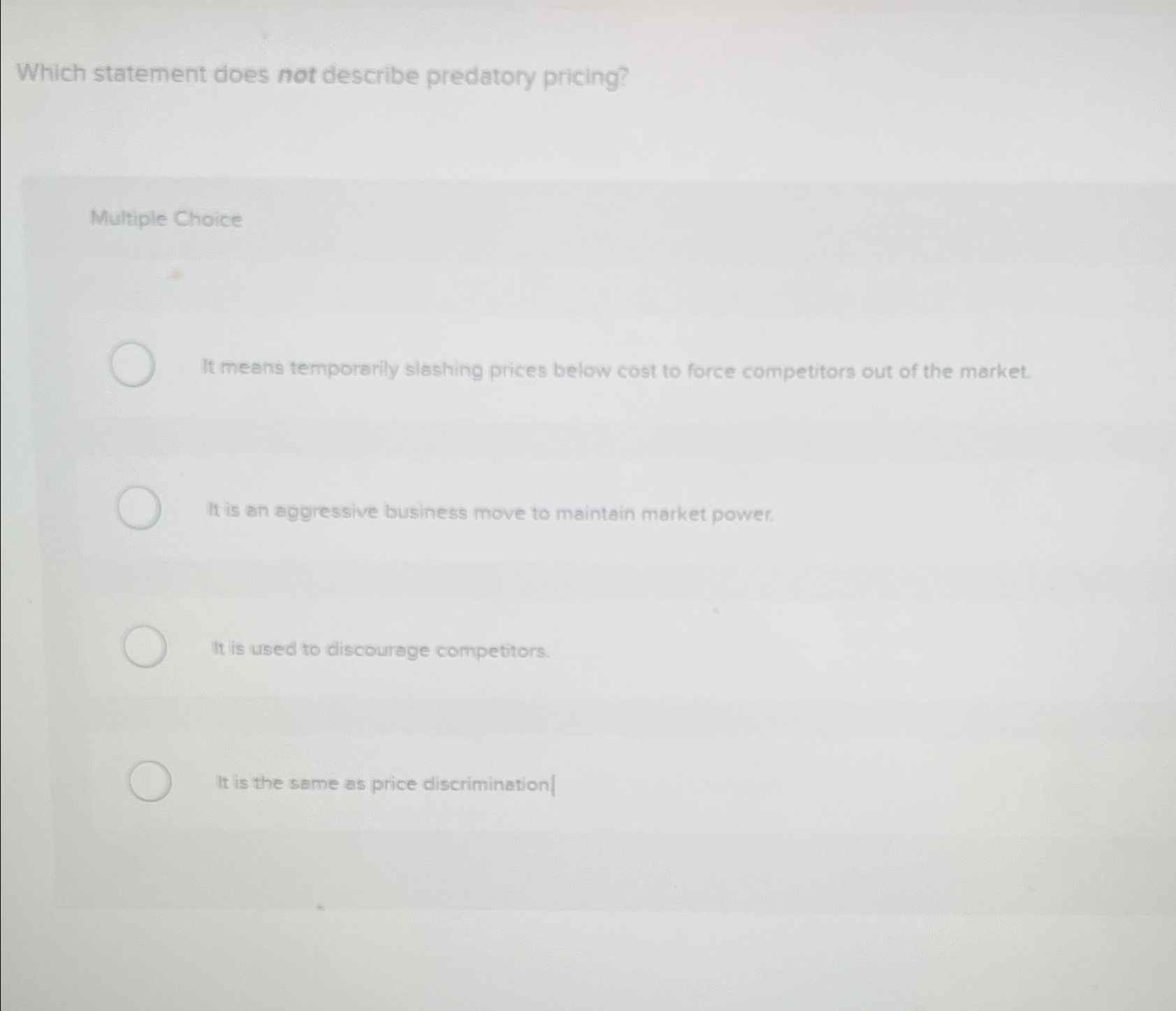 Solved Which statement does not describe predatory | Chegg.com