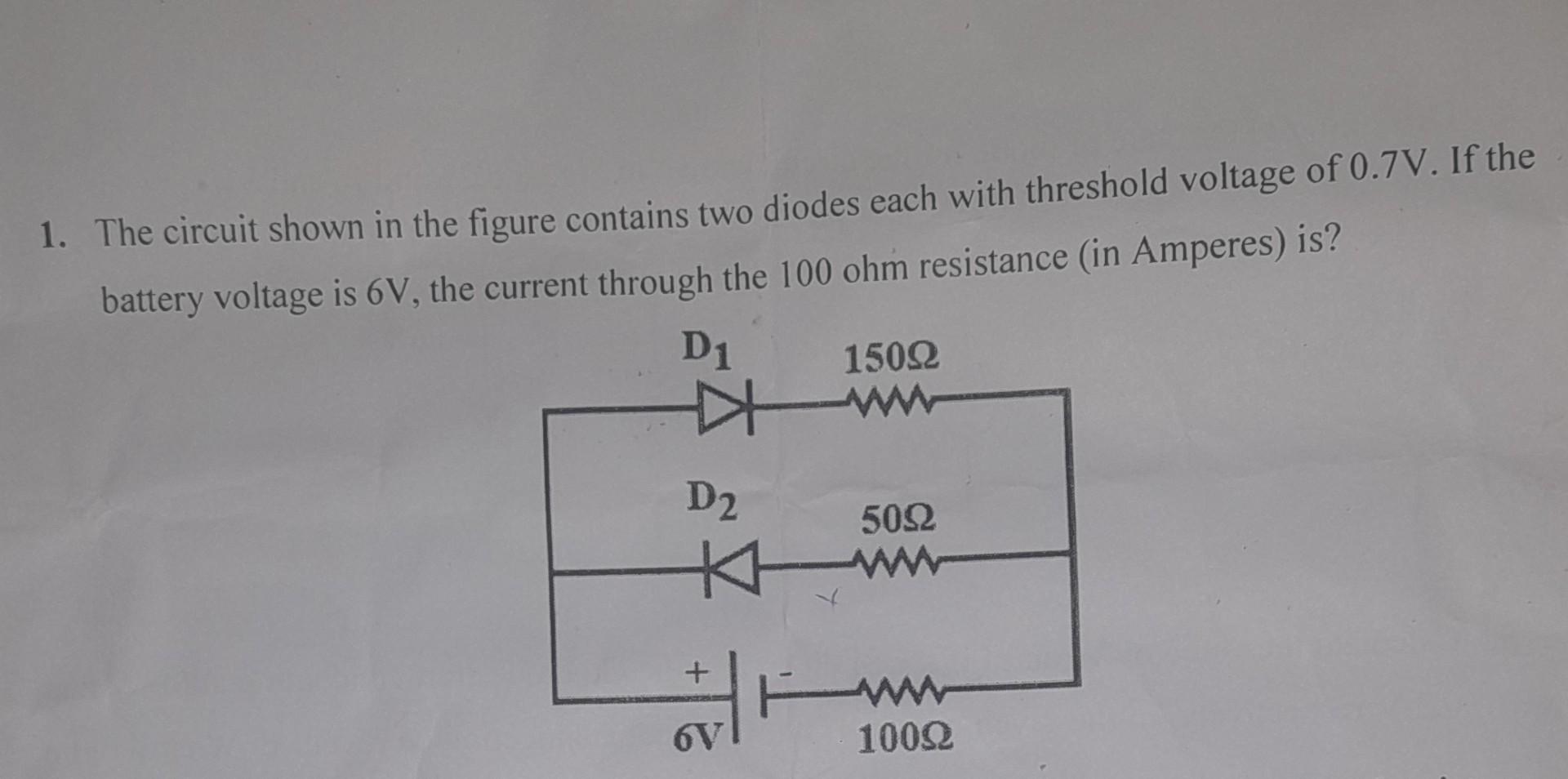 Solved 1. The circuit shown in the figure contains two | Chegg.com