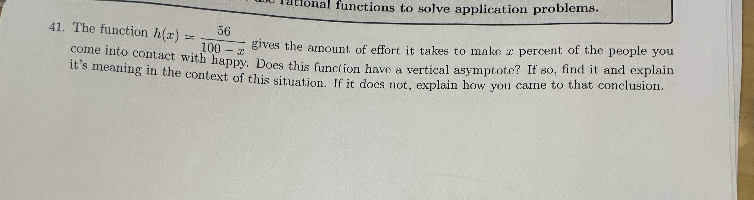 Solved functions to solve application problems.41. ﻿The | Chegg.com
