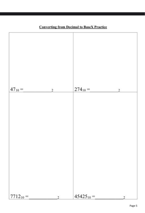 Solved Converting from Decimal to other Bases One way to do | Chegg.com