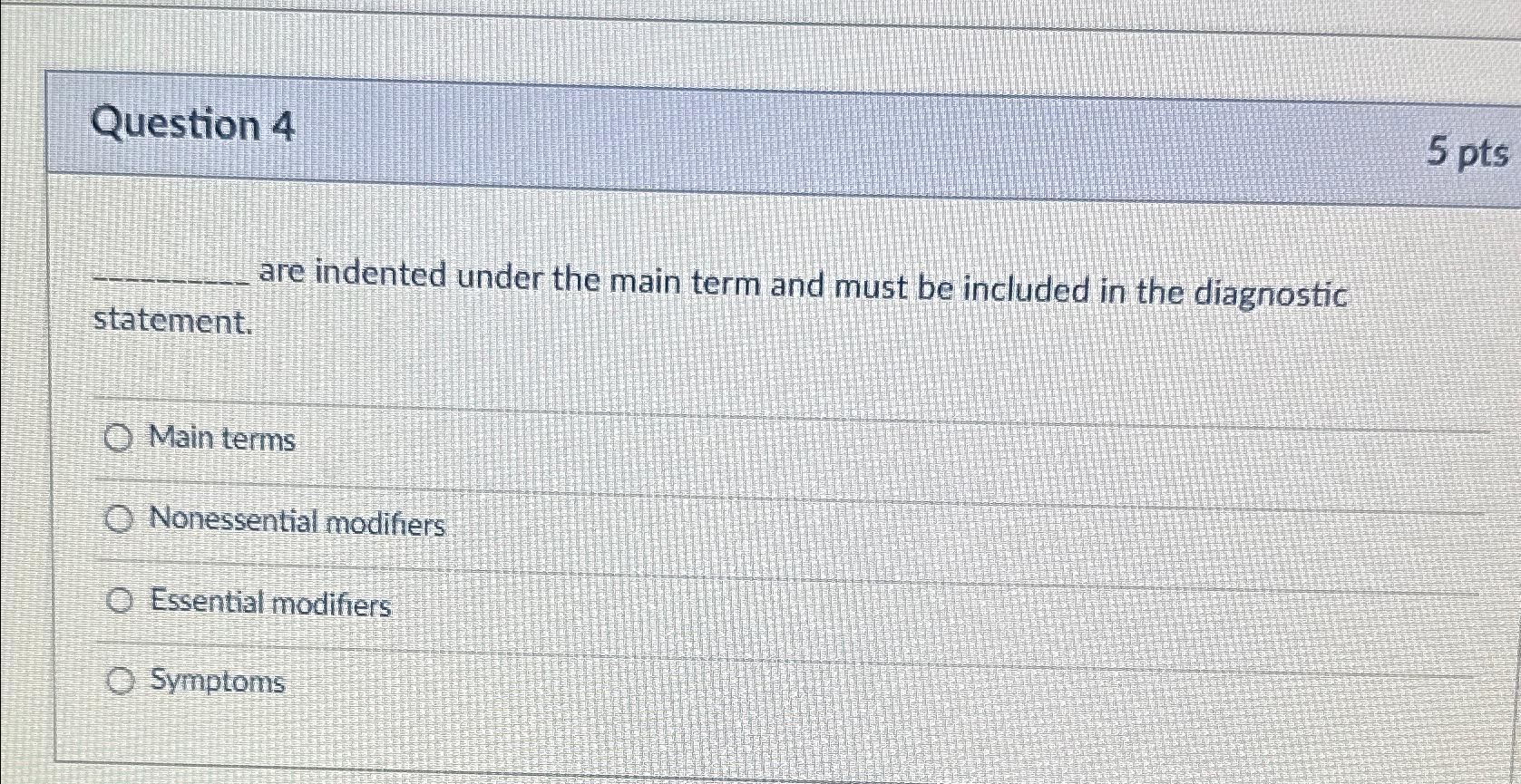 Solved Question 45 ﻿ptsare Indented Under The Main Term And
