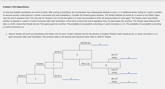 In American football, touchdowns are worth 6 points. | Chegg.com