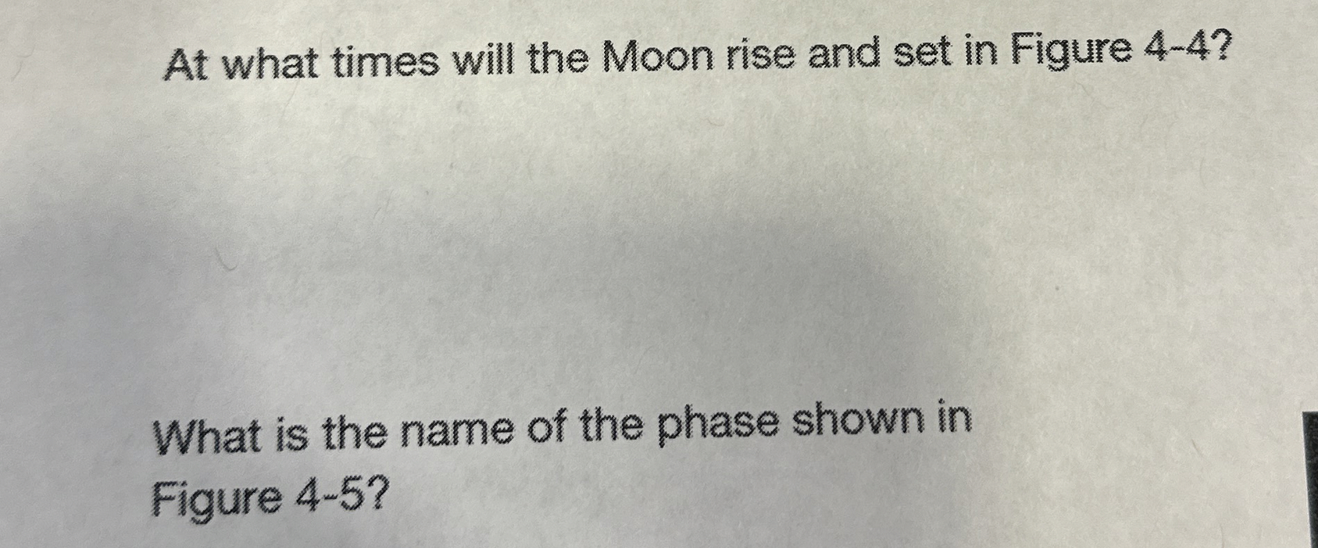 Solved At what times will the Moon rise and set in Figure | Chegg.com