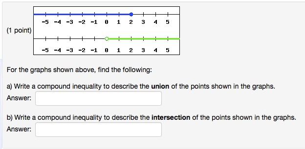 Solved (1 point) Solve each compound inequality. Write your | Chegg.com