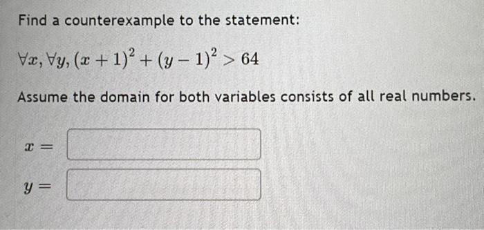 Solved Find a counterexample to the statement: | Chegg.com