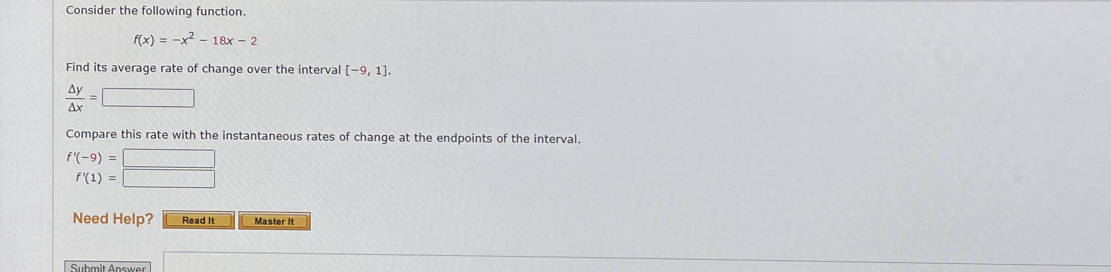 Solved Consider the following function.f(x)=-x2-18x-2Find | Chegg.com