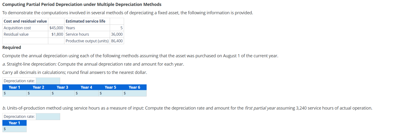 Solved Computing Partial Period Depreciation under Multiple | Chegg.com
