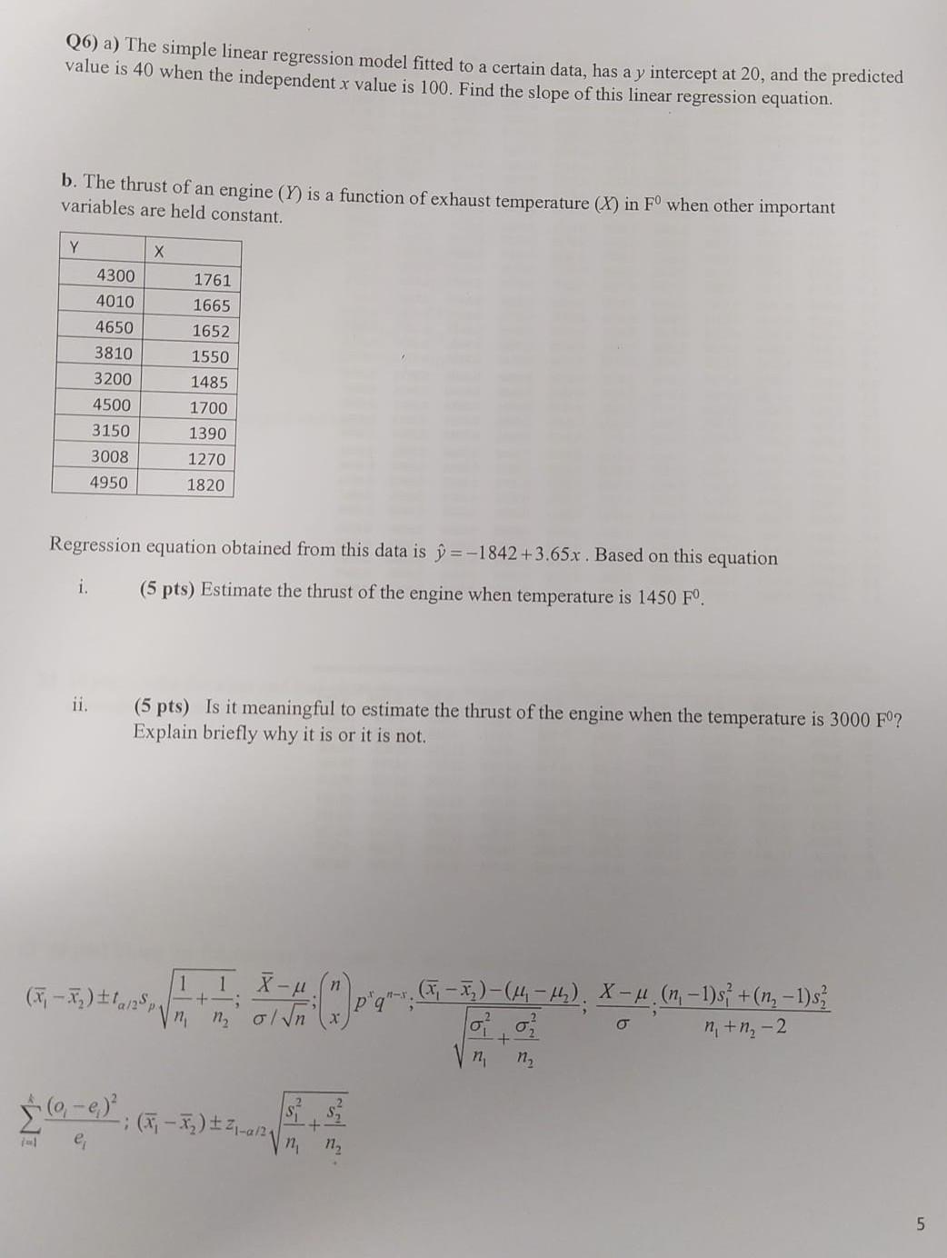 Solved Q6) a) The simple linear regression model fitted to a | Chegg.com