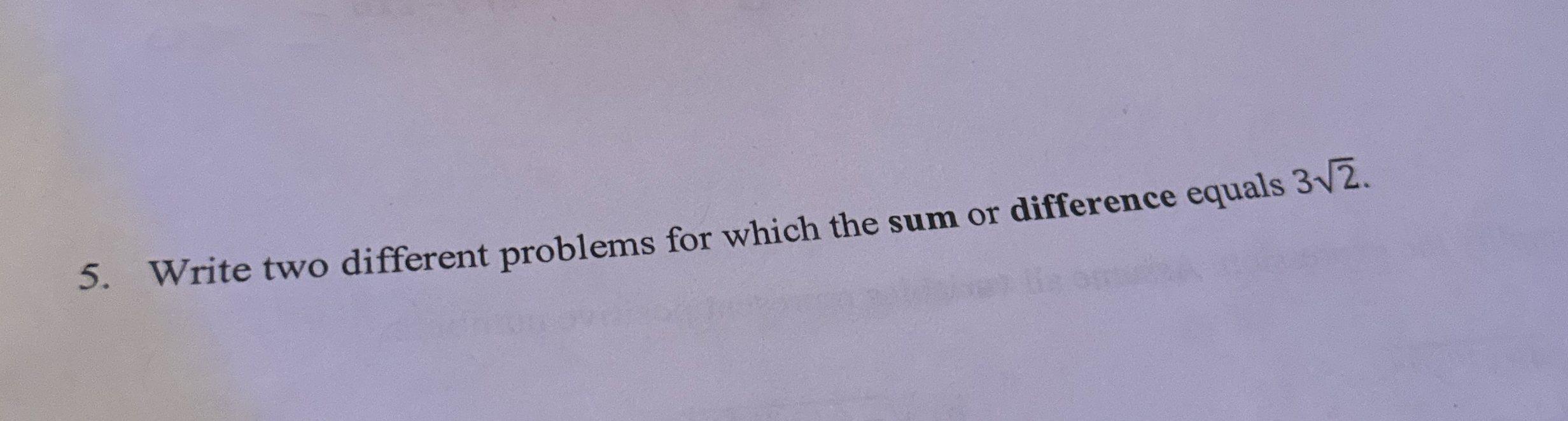 Solved Write two different problems for which the sum or | Chegg.com