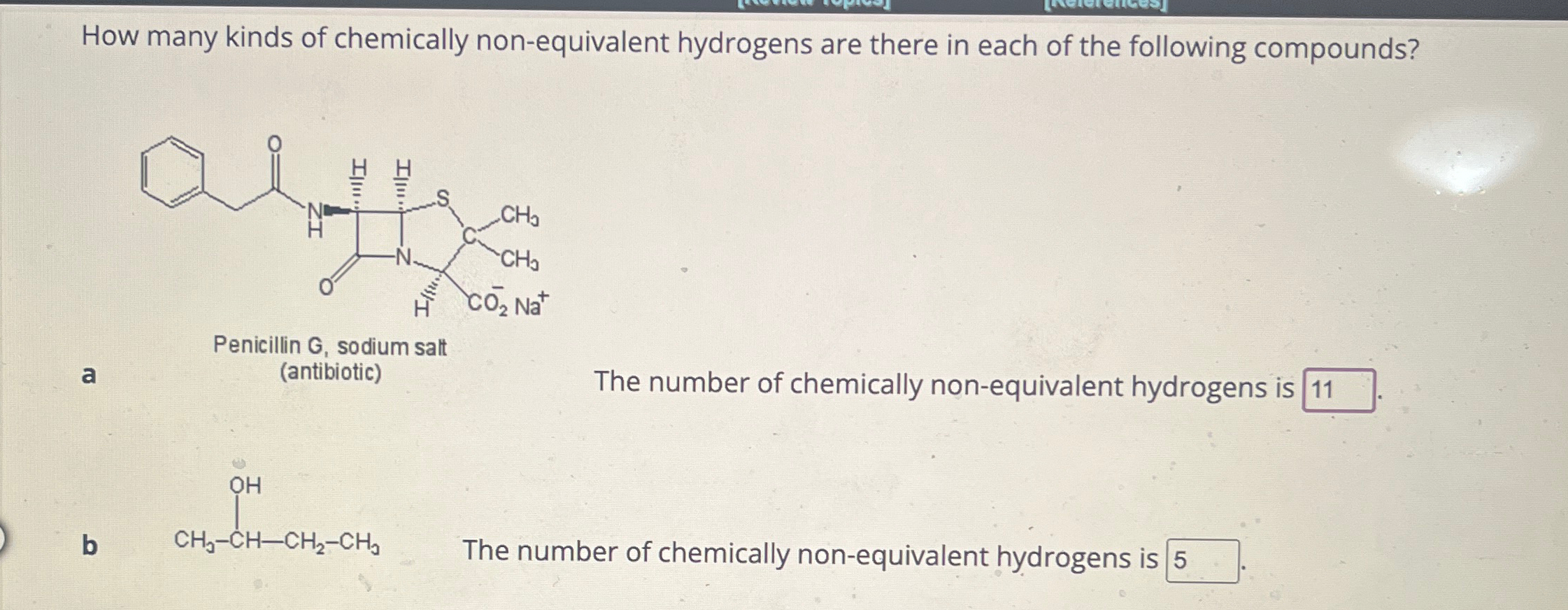 Solved How many kinds of chemically non-equivalent hydrogens | Chegg.com