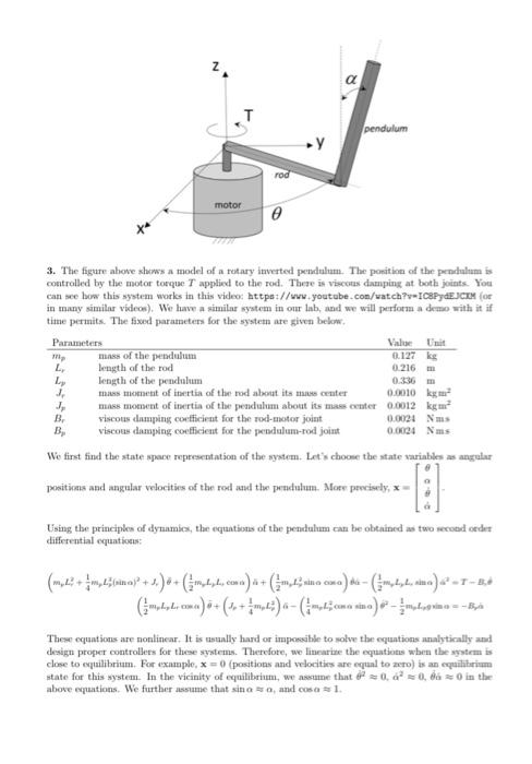 Solved 3. The figure ahove shows a model of a rotary | Chegg.com