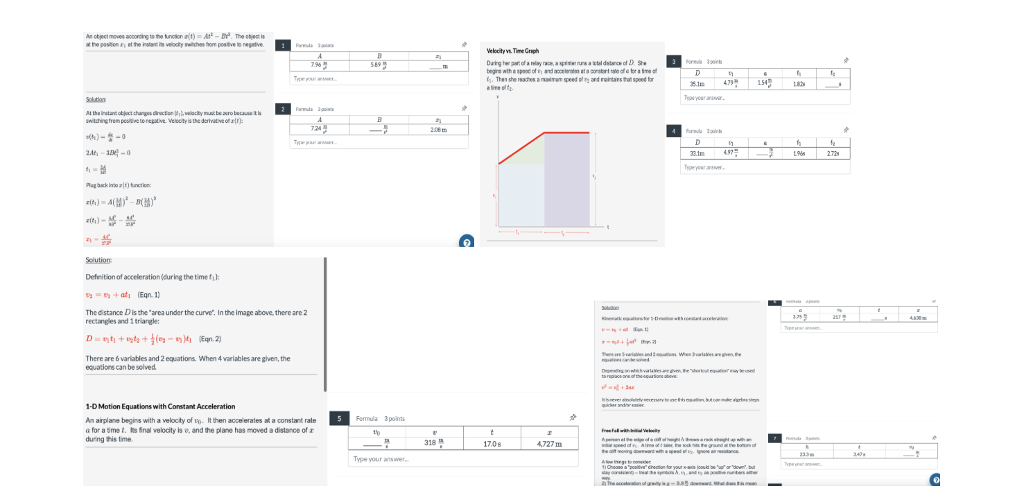 An ﻿object moves according to ﻿the function | Chegg.com