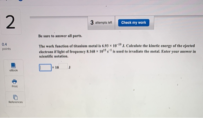 Solved 1 3 attempts left Check my work Repor 0.4 points Be | Chegg.com