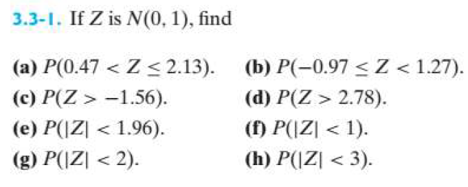 Solved 3.3-1. ﻿If Z is N(0, 1), ﻿find(a) ﻿P(0.47