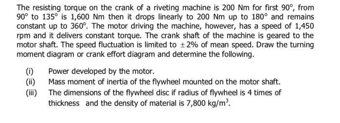 Solved The resisting torque on the crank of a riveting | Chegg.com