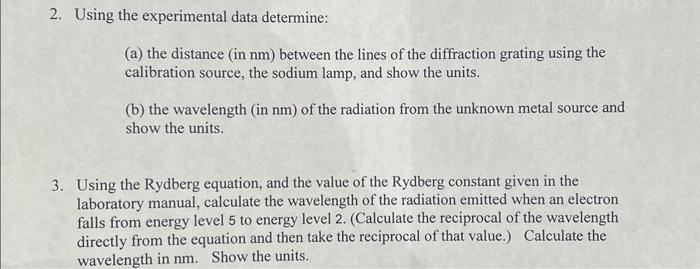 Solved The following experimental data are given: dλ Sodium, | Chegg.com