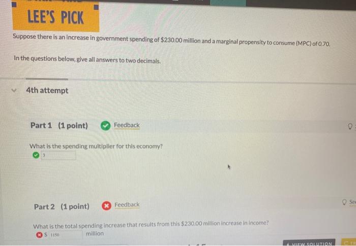 Solved LEE'S PICK Suppose there is an increase in government | Chegg.com