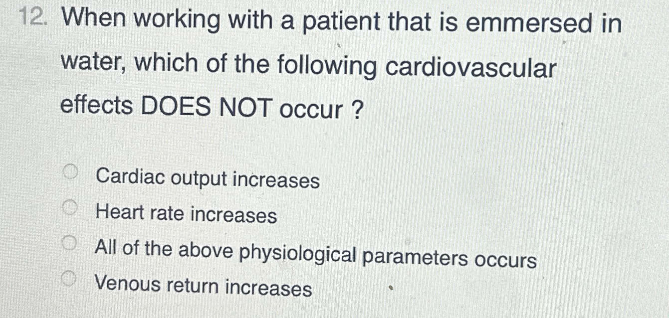 Solved When working with a patient that is emmersed in | Chegg.com
