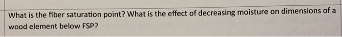 Solved What is the fiber saturation point? What is the | Chegg.com