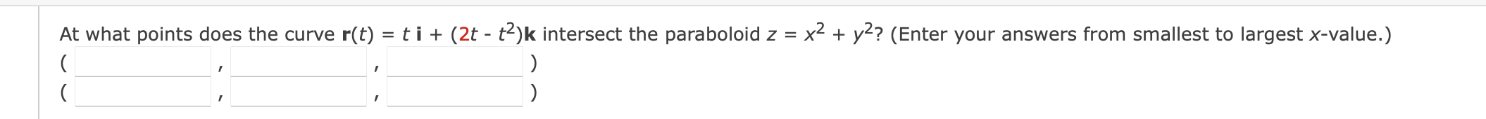 Solved At what points does the curve r(t) = ﻿t i + (2t - | Chegg.com