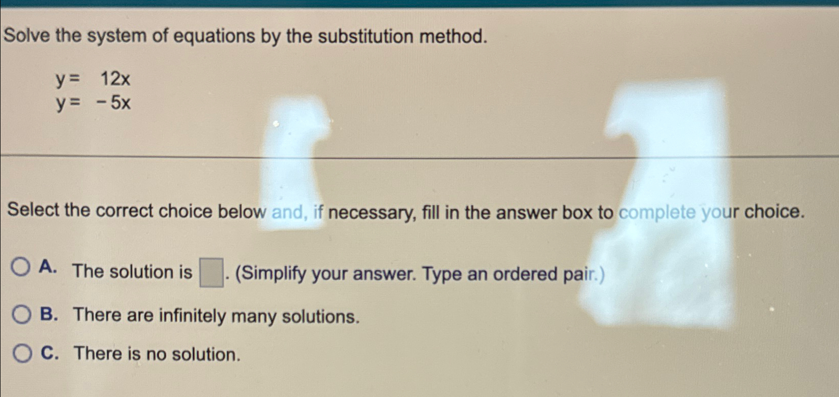 Solved Solve the system of equations by the substitution | Chegg.com