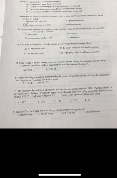 1 What Is Slack In Relation To Linear Programming