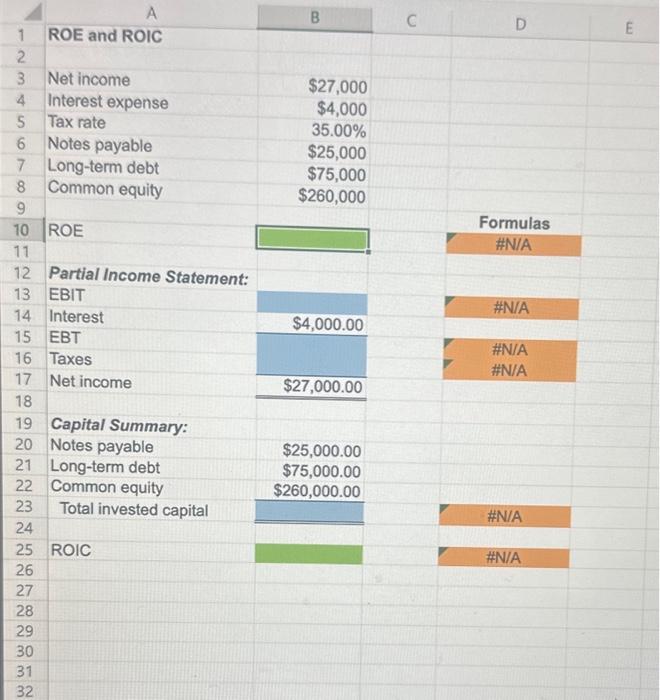 Solved Excel Online Structured Activity: ROE and ROIC Baker | Chegg.com