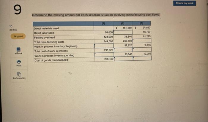 Solved Determine the missing amount for each separate | Chegg.com