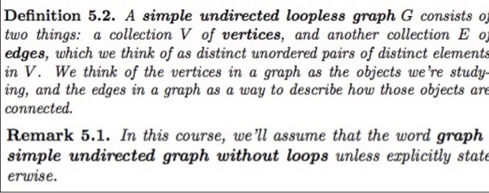 Solved Definition 5.2. A simple undirected loopless graph G | Chegg.com
