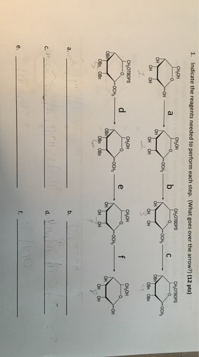 Solved 1. Indicate the reagents needed to perform each step. | Chegg.com