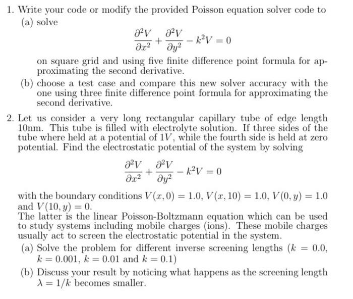 Solved 1. Write your code or modify the provided Poisson | Chegg.com