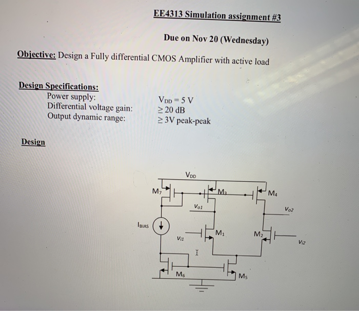 EE4313 Simulation assignment #3 Due on Nov 20 | Chegg.com