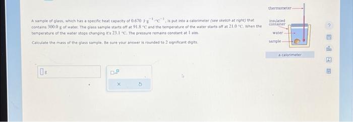 Solved A sample of glass, which has a specific heat capacity | Chegg.com