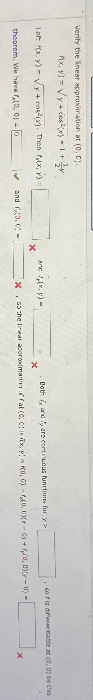 Solved Verify the linear approximation at | Chegg.com