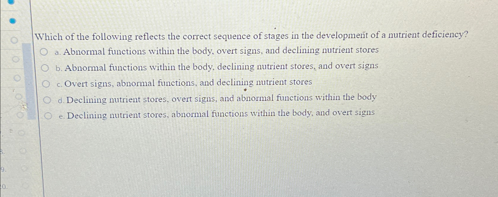 Solved Which of the following reflects the correct sequence | Chegg.com