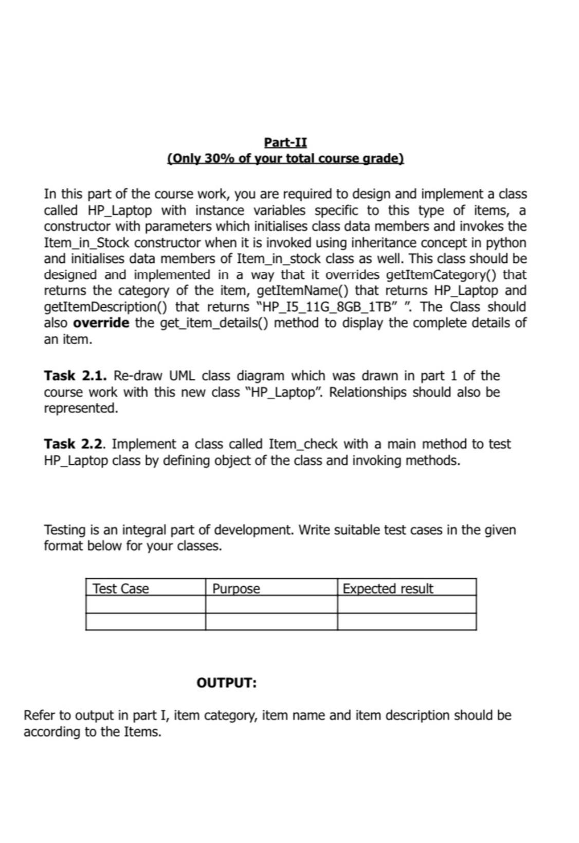 Solved Part-II(Only 30% ﻿of your total course grade)In this | Chegg.com